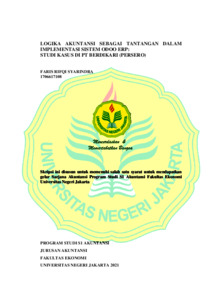 LOGIKA AKUNTANSI SEBAGAI TANTANGAN DALAM IMPLEMENTASI SISTEM ODOO ERP: STUDI KASUS DI PT ...